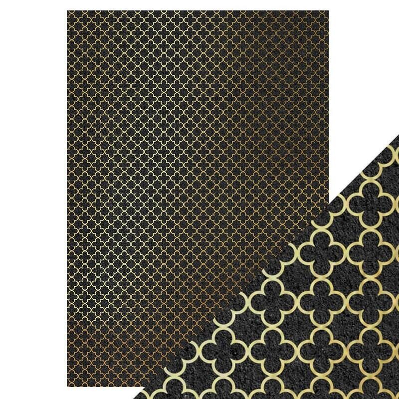 Tonic Studios - Craft Perfect - A4 Foiled Cardstock - Golden Quatrefoil ...