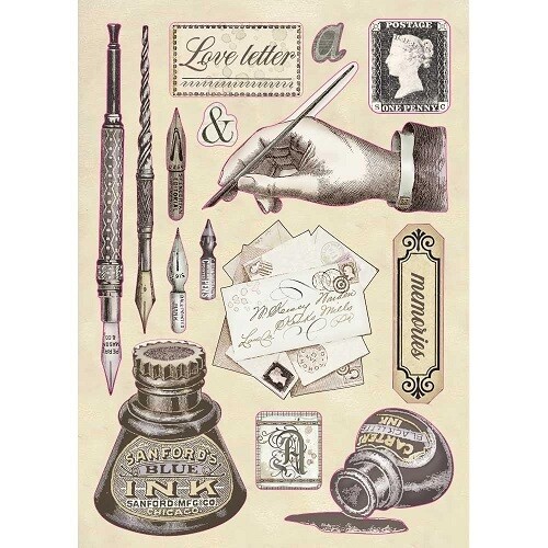 Stamperia - Wooden Shapes - Embellishments - Calligraphy 2 - A5 (5.75 ...