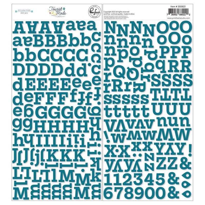 PinkFresh Studio - Tourist Mode Collection - Puffy Alphabet Stickers ...