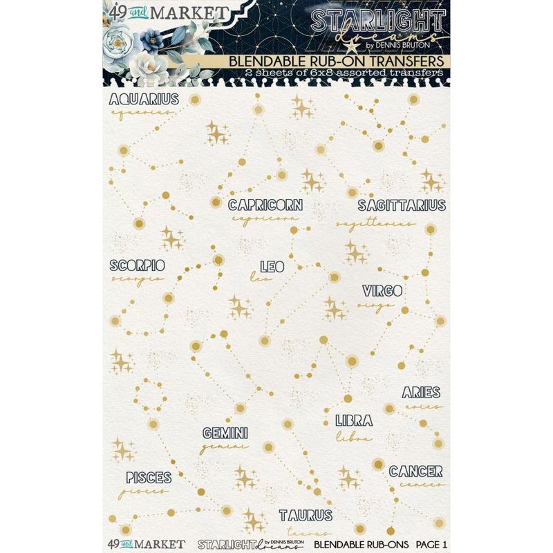 49 & Market - Starlight Dream Collection - Rub On Transfer Set ...