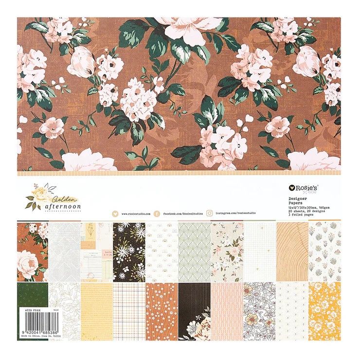 Spellbinders Paper Arts - Rosie's Studio - 12 x 12 Paper Pack -m Golden ...