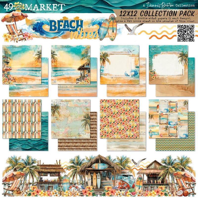 49 & Market - Beach Vibes Collection - 12" x 12" Paper Pack - DVB32000 ...