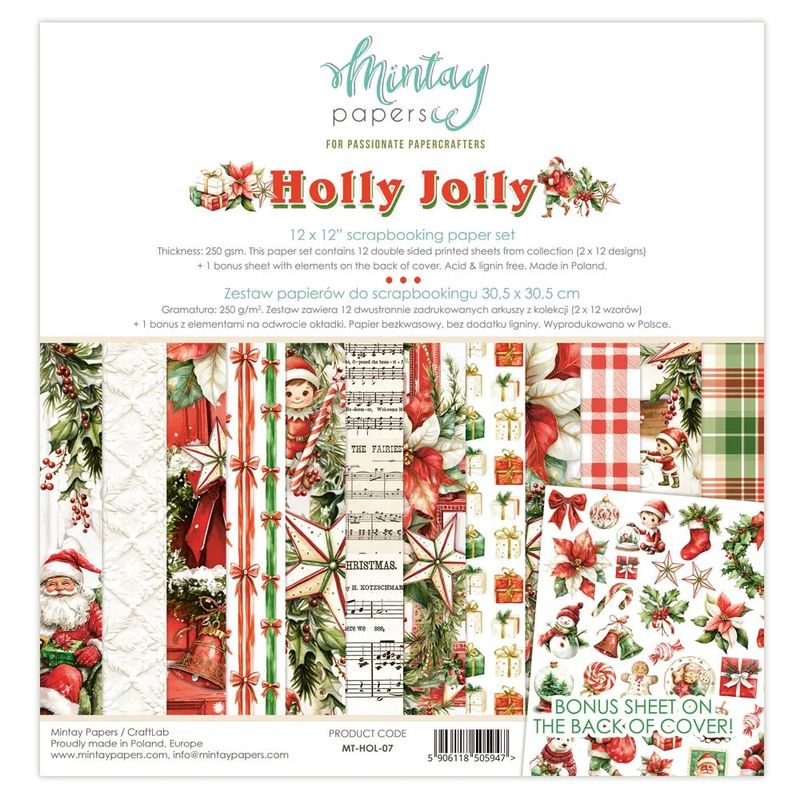Mintay Papers - Holly Jolly Collection - 12 x 12 Paper Pack - MT-HOL-07 ...
