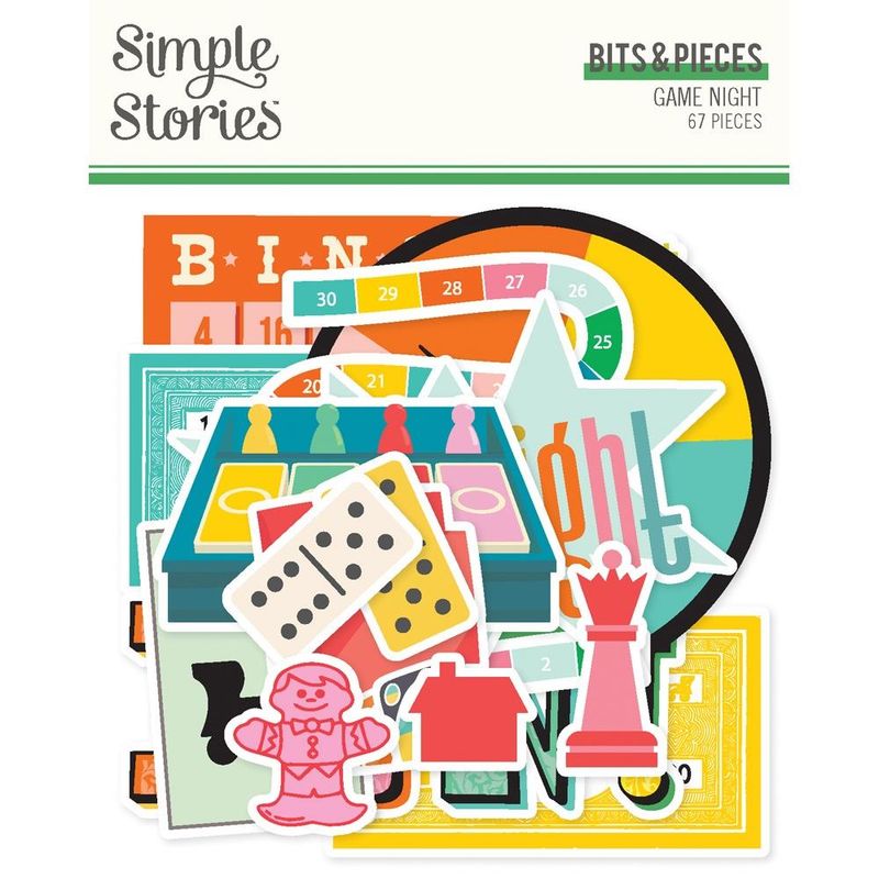 Simple Stories - Game Night Collection - Bits & Pieces - 26118 - 67 pcs
