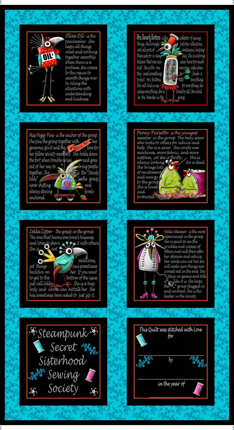 STEAMPUNK STITCHERY BLOCKS PANEL – Store – HollyDee Quilts