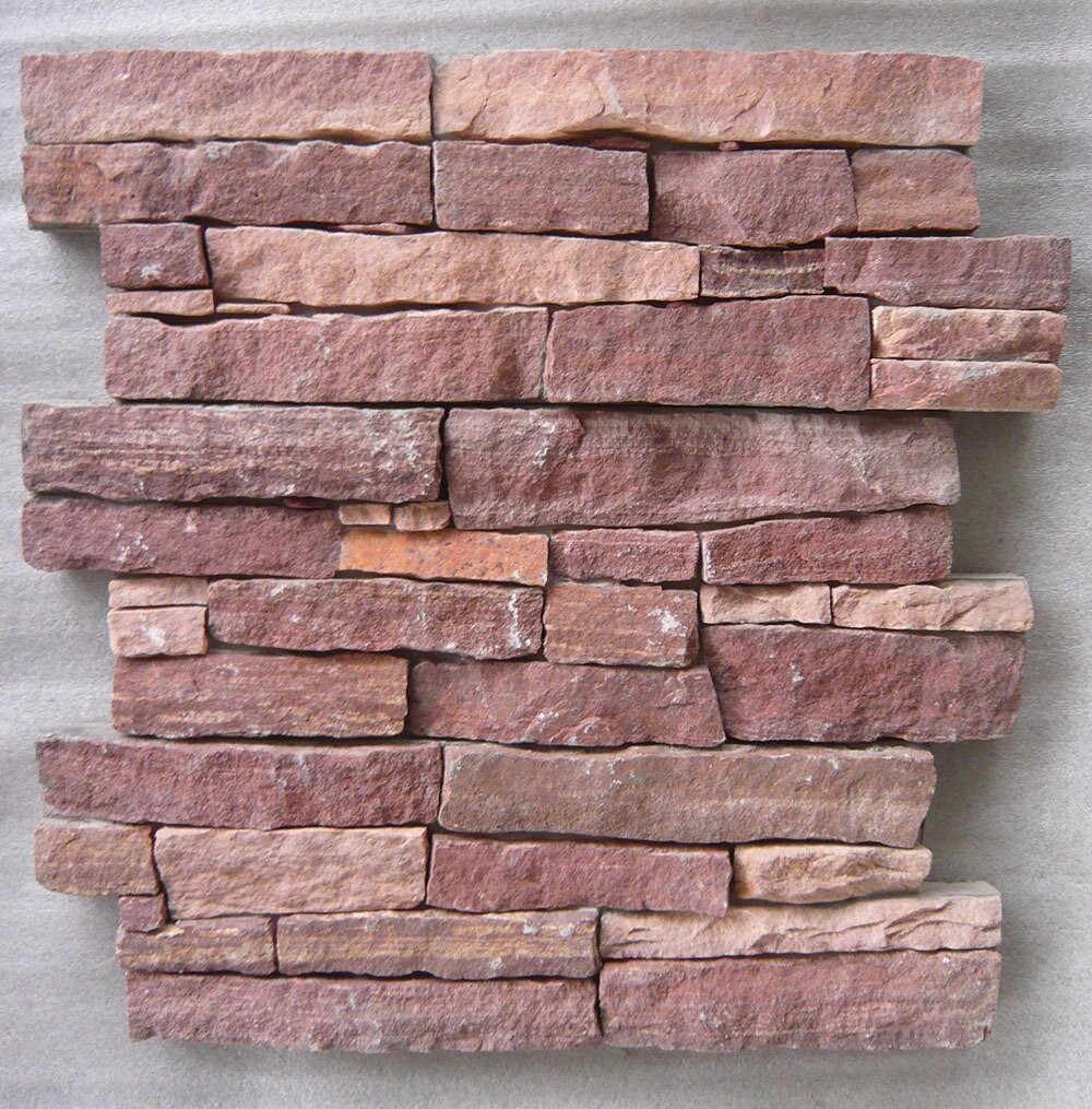 Stone Panel System - Red Sandstone Real Stone Cladding Panels (Large ...