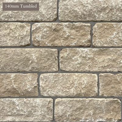 York Stone Coursed & Tumbled 140mm Real Stone Cladding Slips