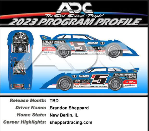 "PREORDER" Brandon Sheppard #5B Late Model Dirt 1:24 SCALE