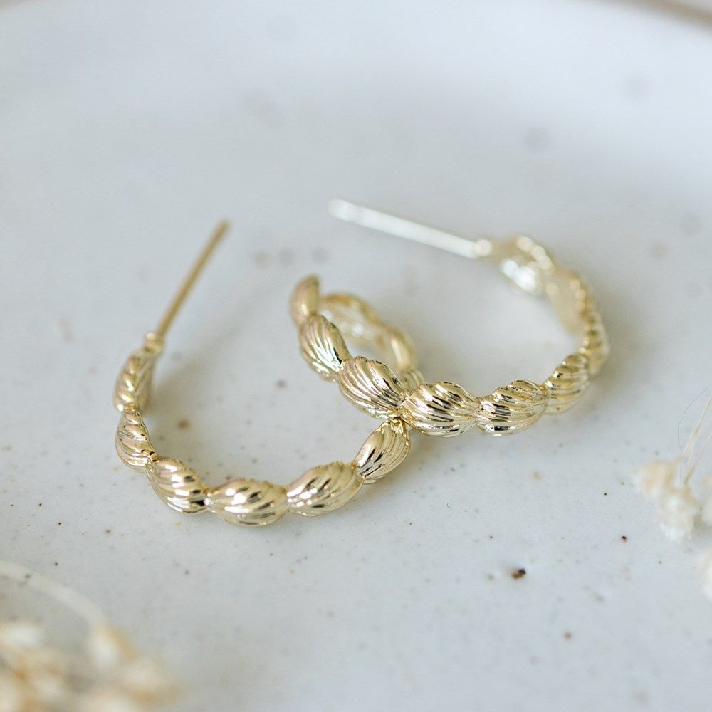 Sienna Shell Hoops - Store - Seasons Gift Shop