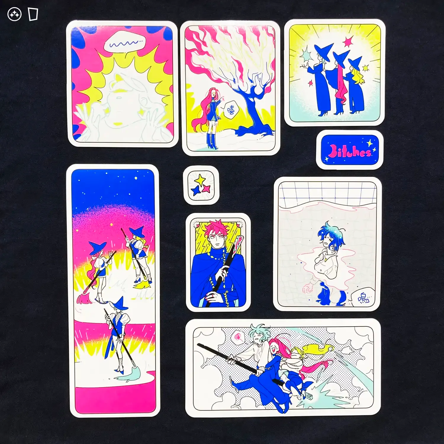 KIU「3itches 三魔女」螢光貼紙系列 - 江康泉《離騷幻覺：宇宙旅行社》漫畫集專題訪問！ - 紙本分格 zbfghk