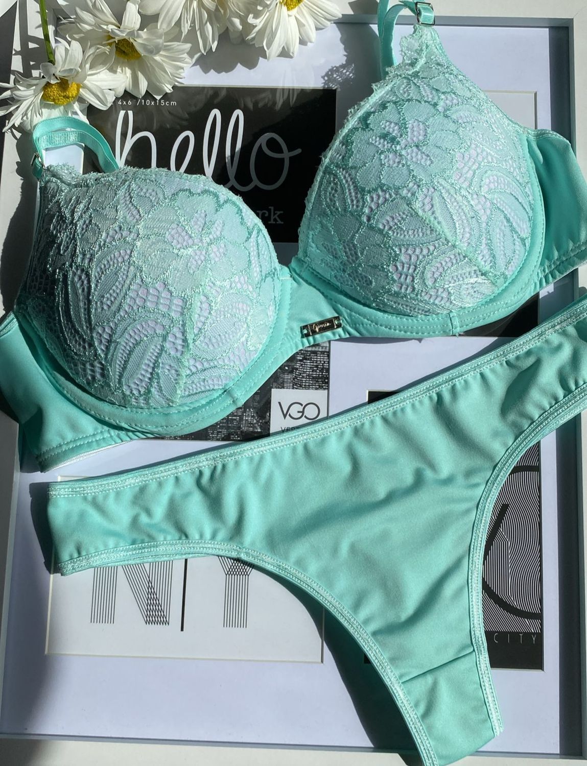 Grecia 4380 conjunto de microfibra y puntilla tasa soft de espuma suave ...