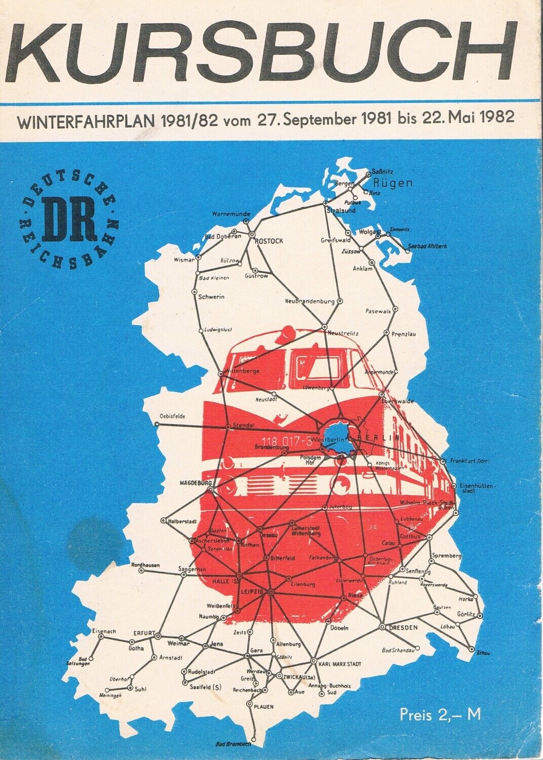 Kursbuch der Deutschen Reichsbahn Winter 1981/82