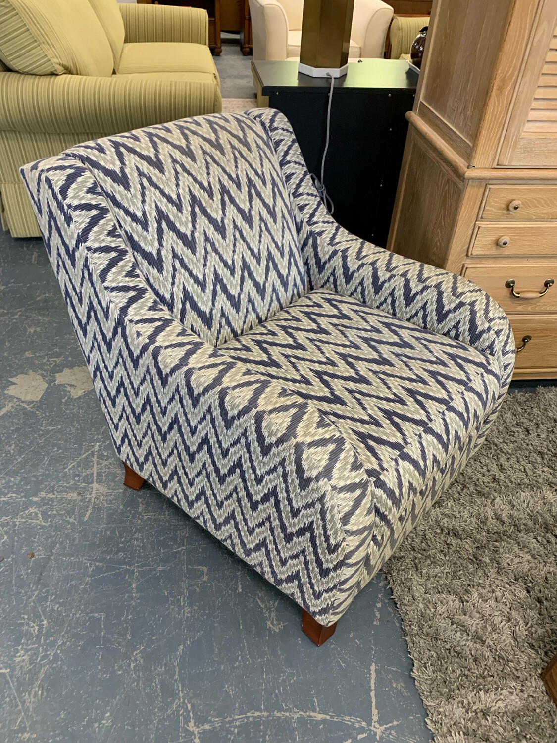 Cobalt Ikat Accent Chair