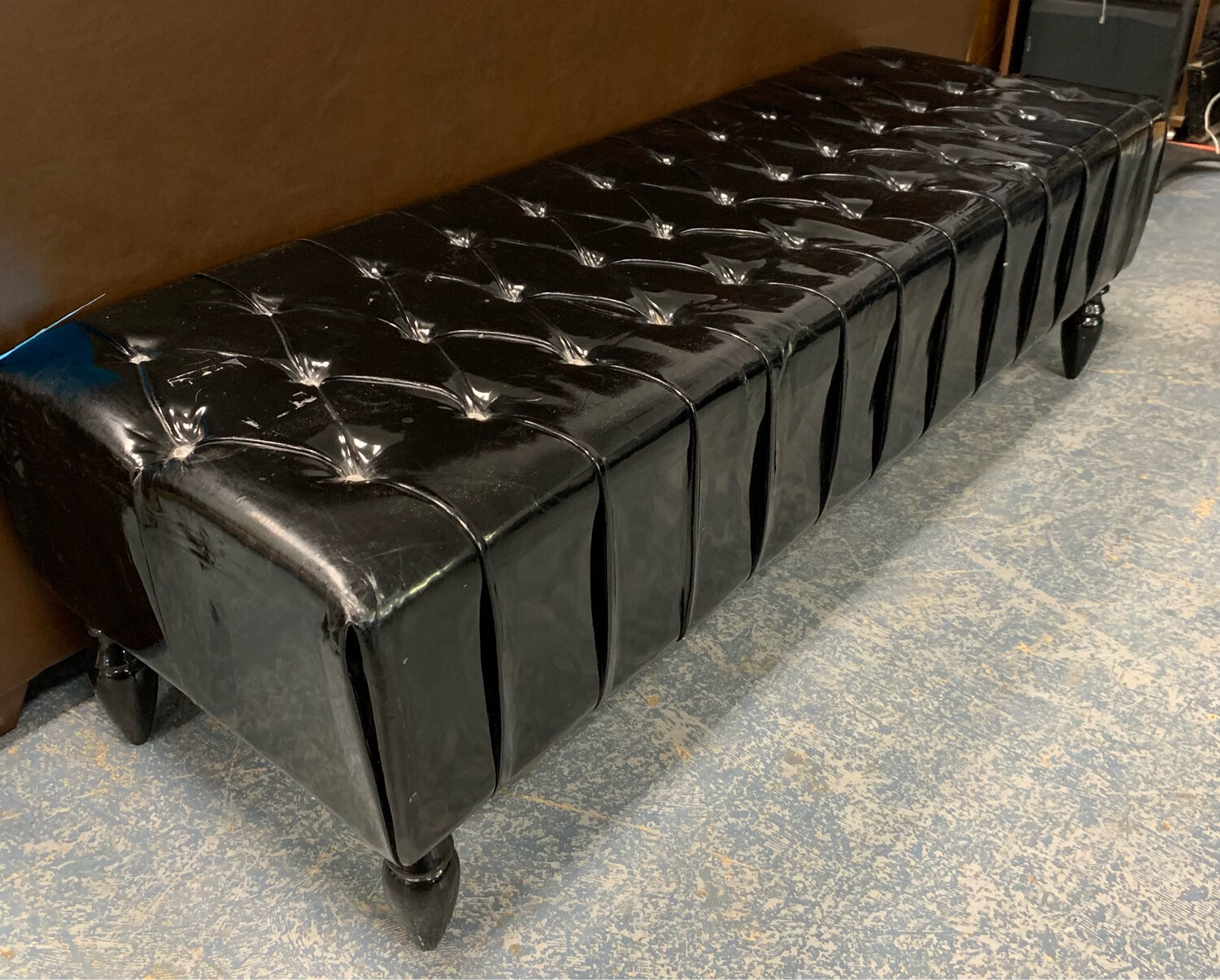 Gloss Black Vinyl Bench