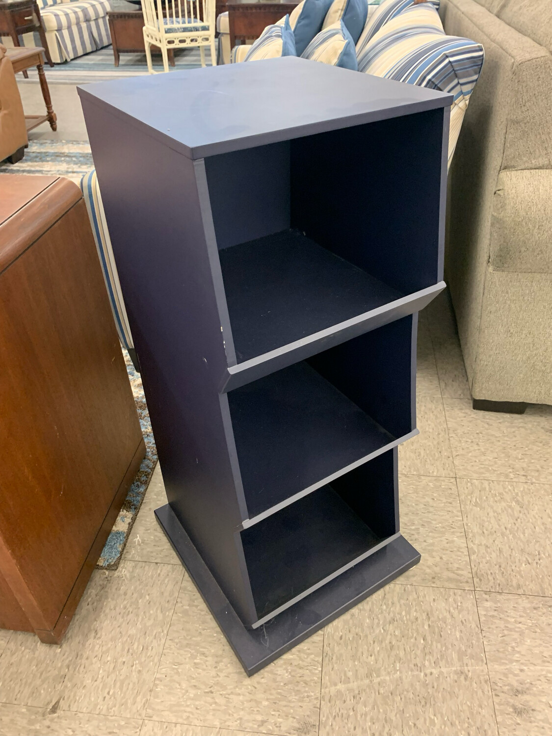 Wooden Vertical Blue Cubby