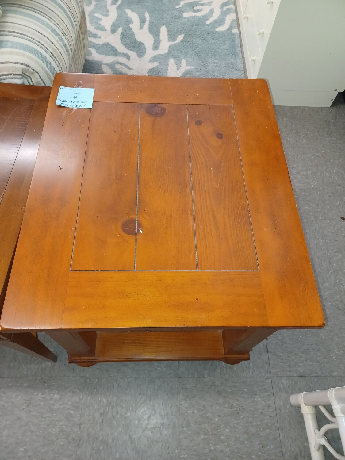 Wood Panel Side Table