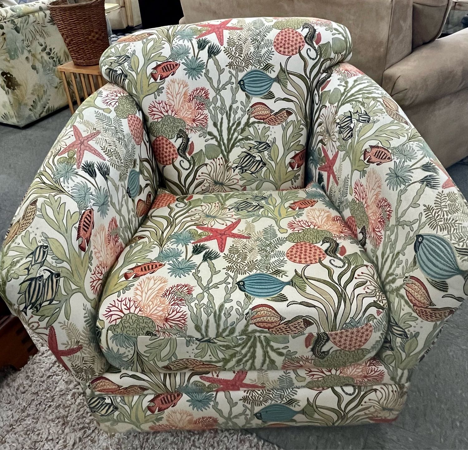 Coastal Swivel + Rocker Accent Chair