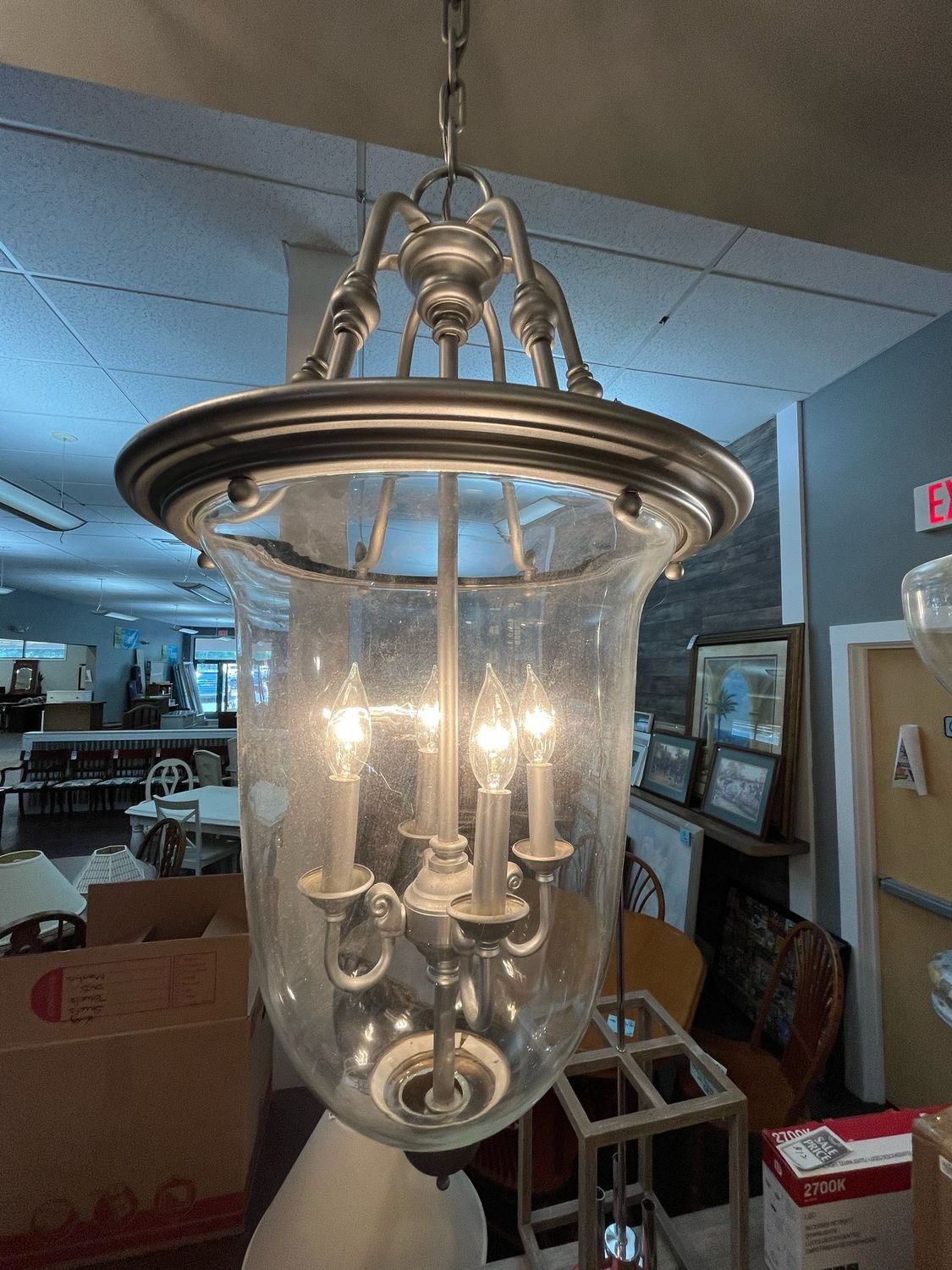 Large Glass Foyer Light Fixture