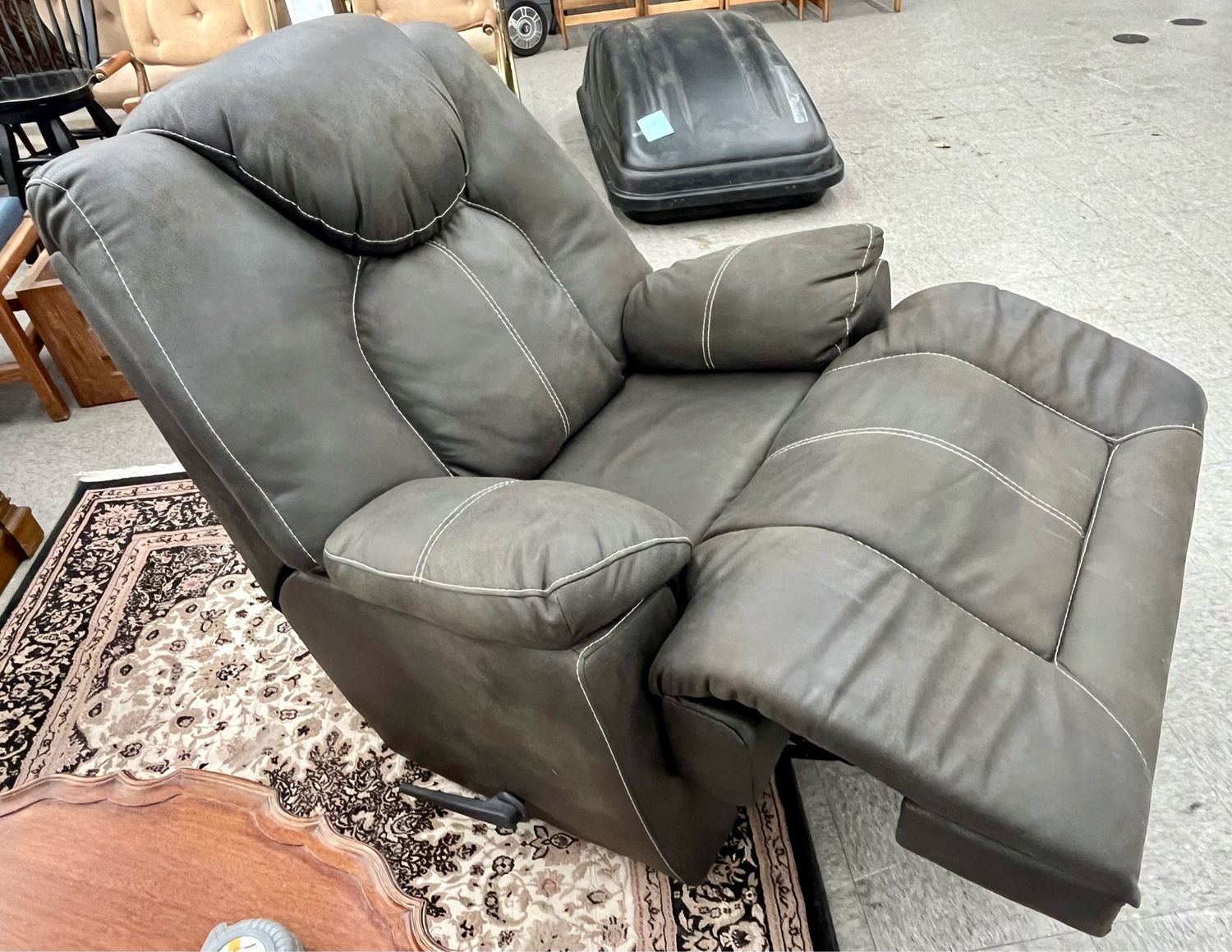 Oversized Faux Leather Recliner