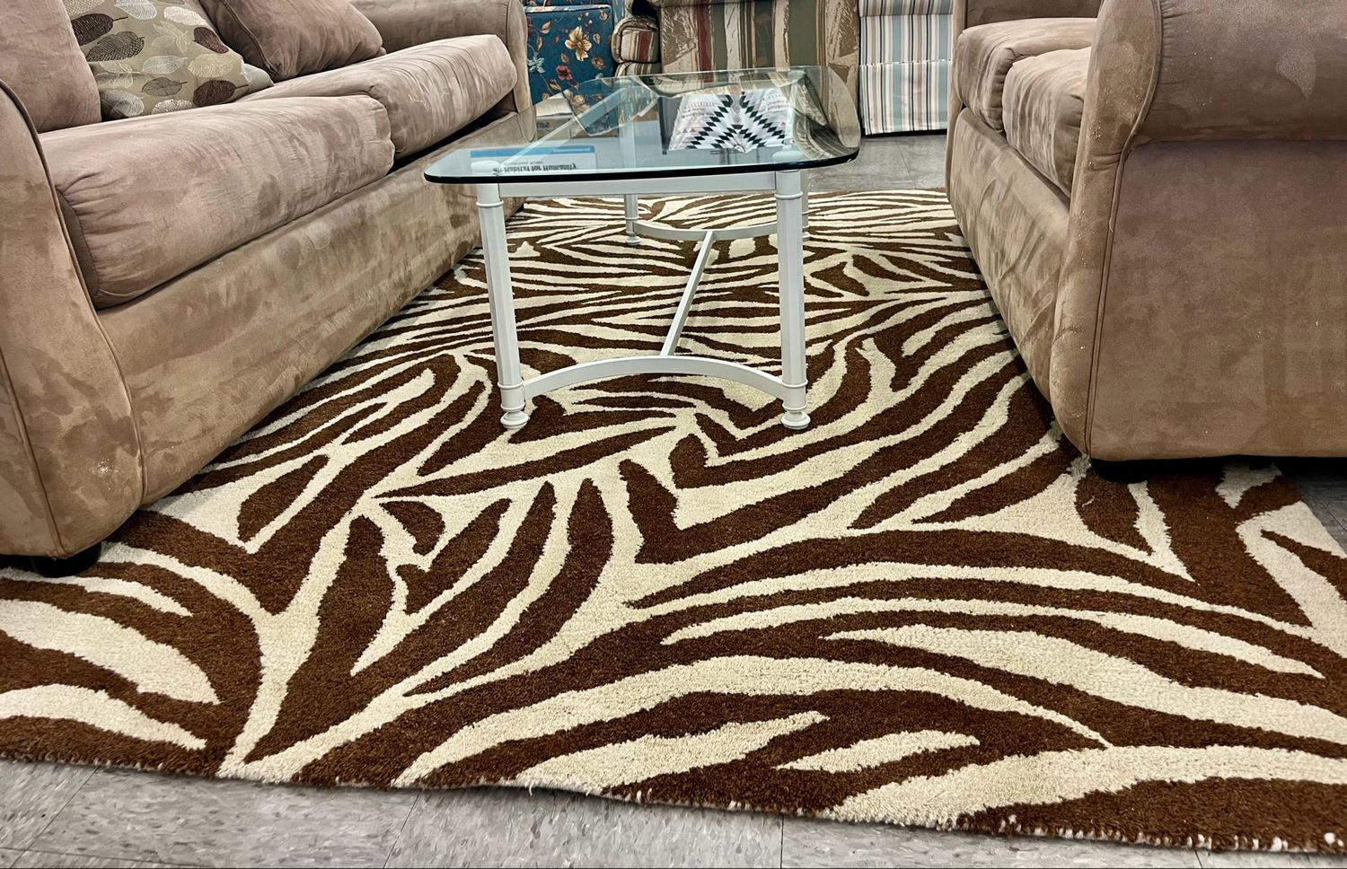 Pure Wool Brown + Beige Zebra Rug