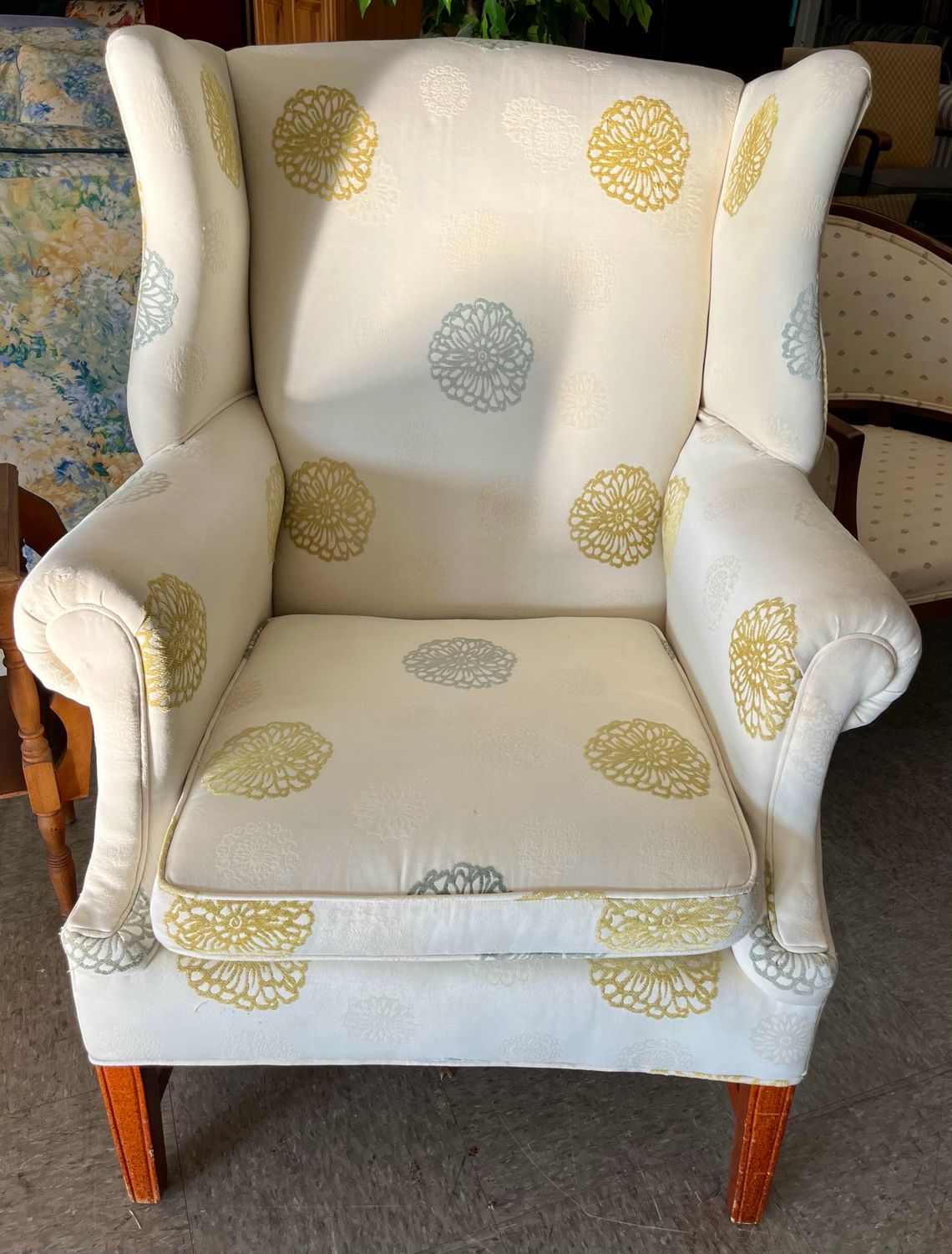 Off White Wing Chair