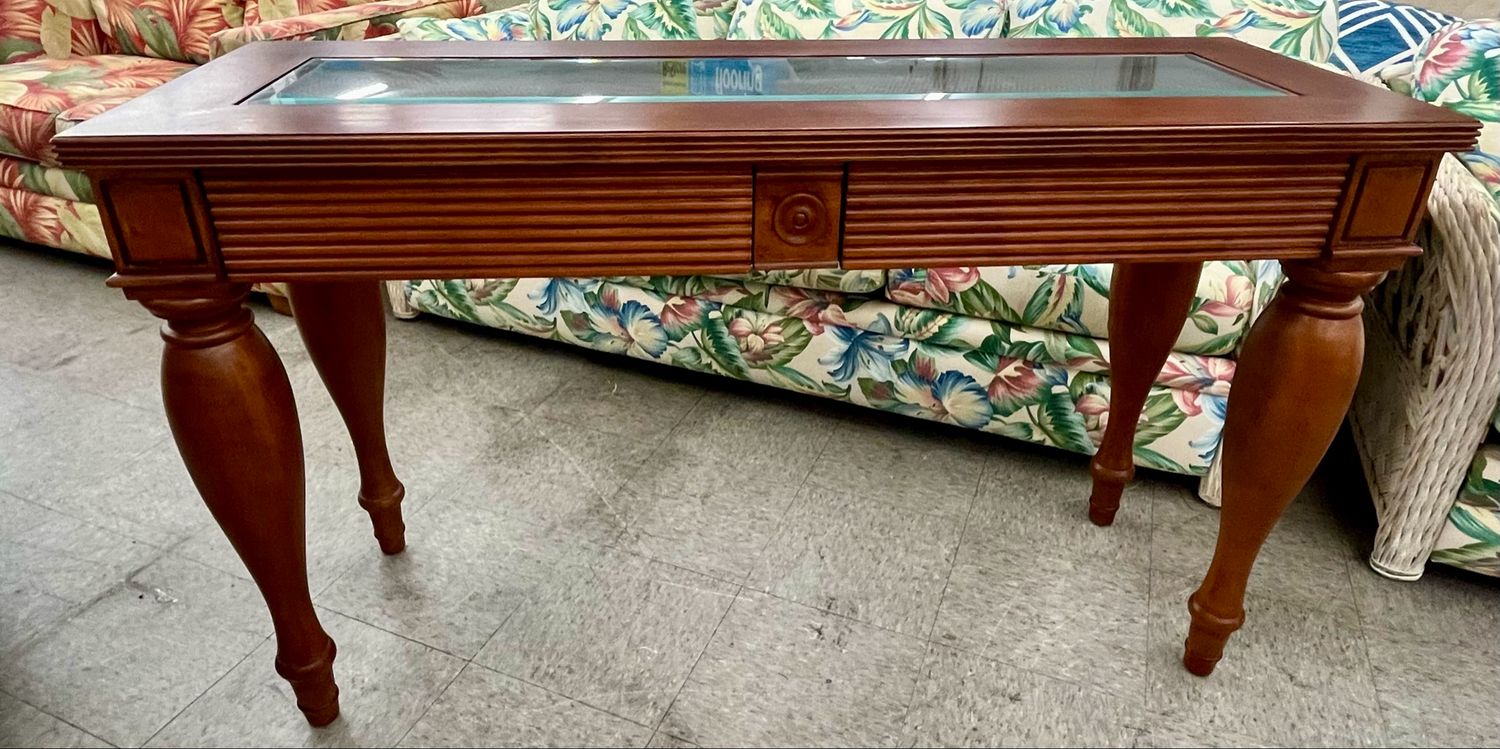 Glass Topped Console Table