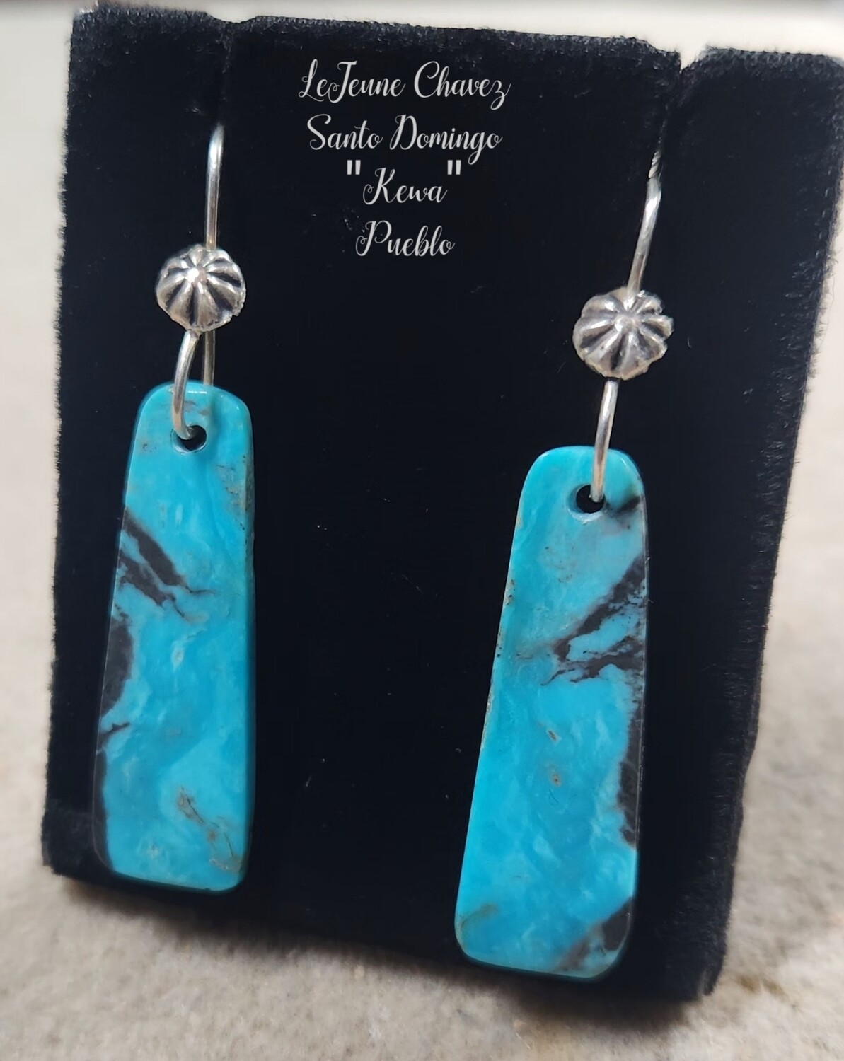 Kingman Turquoise slab earrings