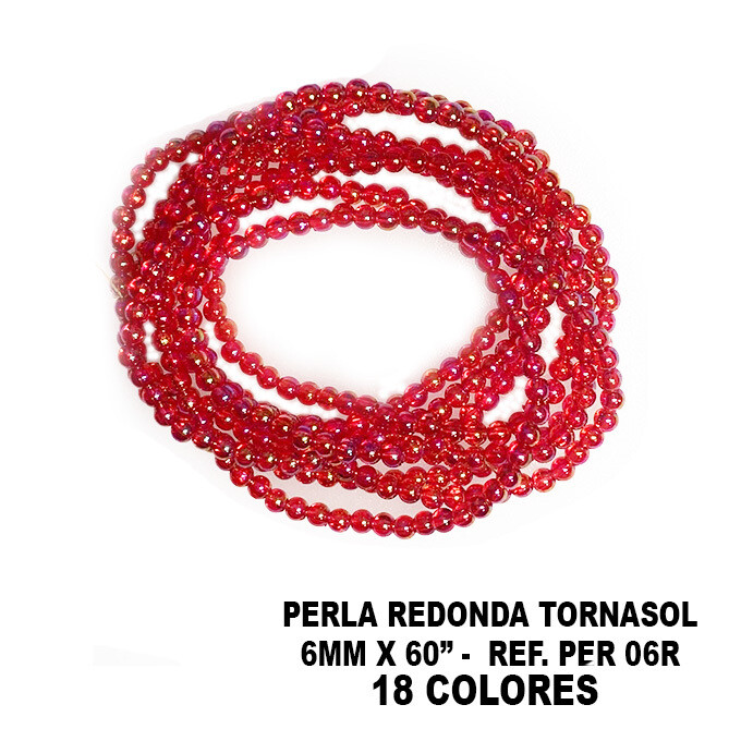 Perla Redonda 6MM x 60 Tornasol