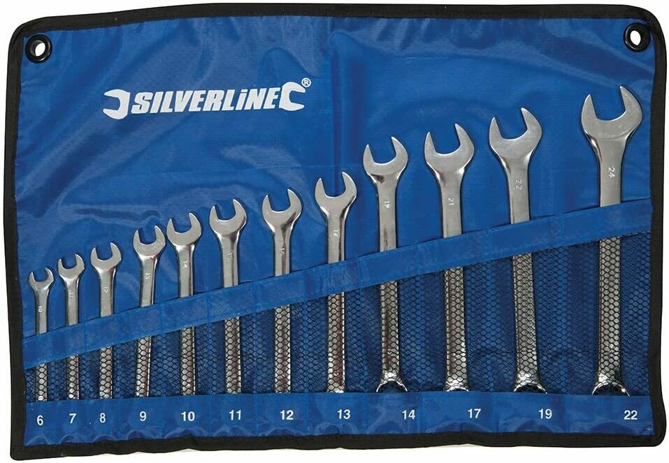 Silverline Combination Spanner Set 6-22 mm - 12 Pieces Size Name:6 - 22mm