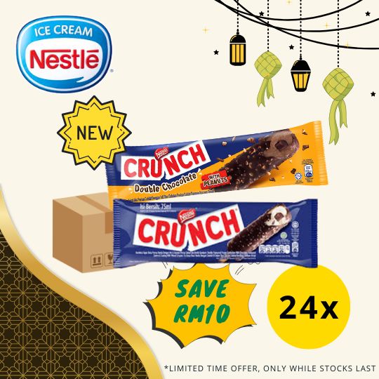 [RAYA SALE] NESTLÉ Crunch Vanilla / Double Choc Ice Cream (24 Sticks)