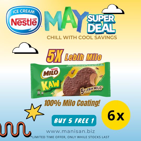 [MAY SALE] Nestle Milo KAW Ice Cream Stick (6 Sticks)