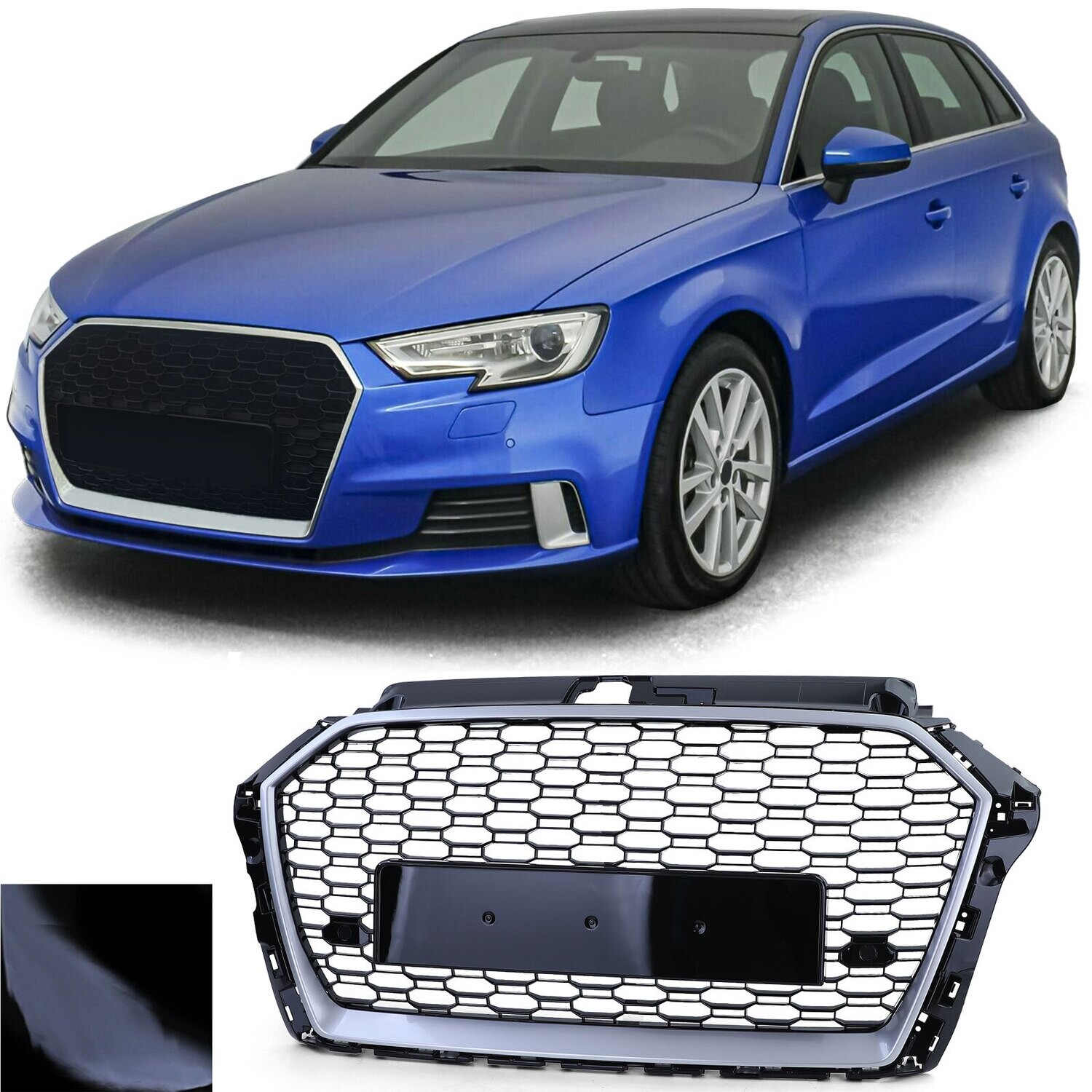 Calandre / Grille en nid d'abeille Look RS3 pour Audi A3 8V