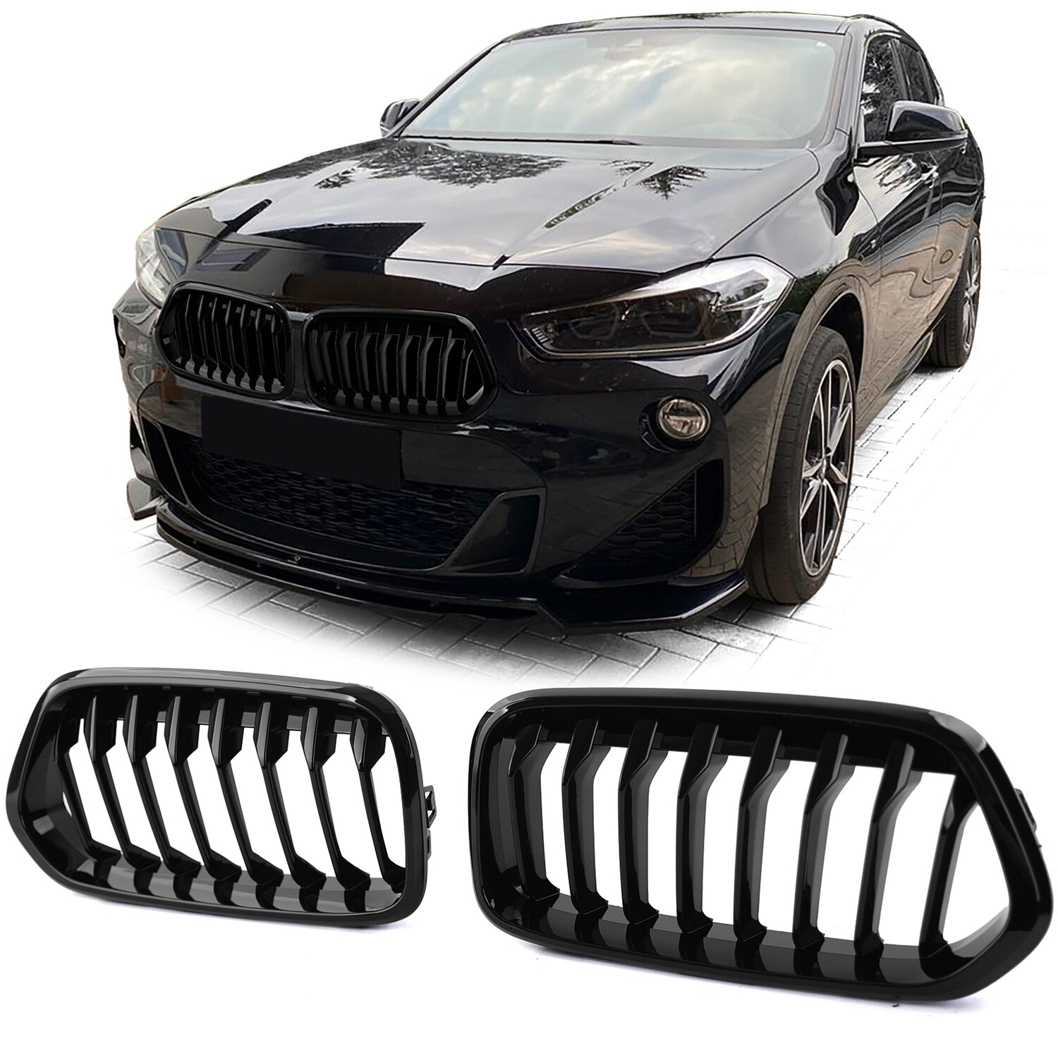 Grille de calandre sport brillante pour BMW X2 F39 à partir de 18
