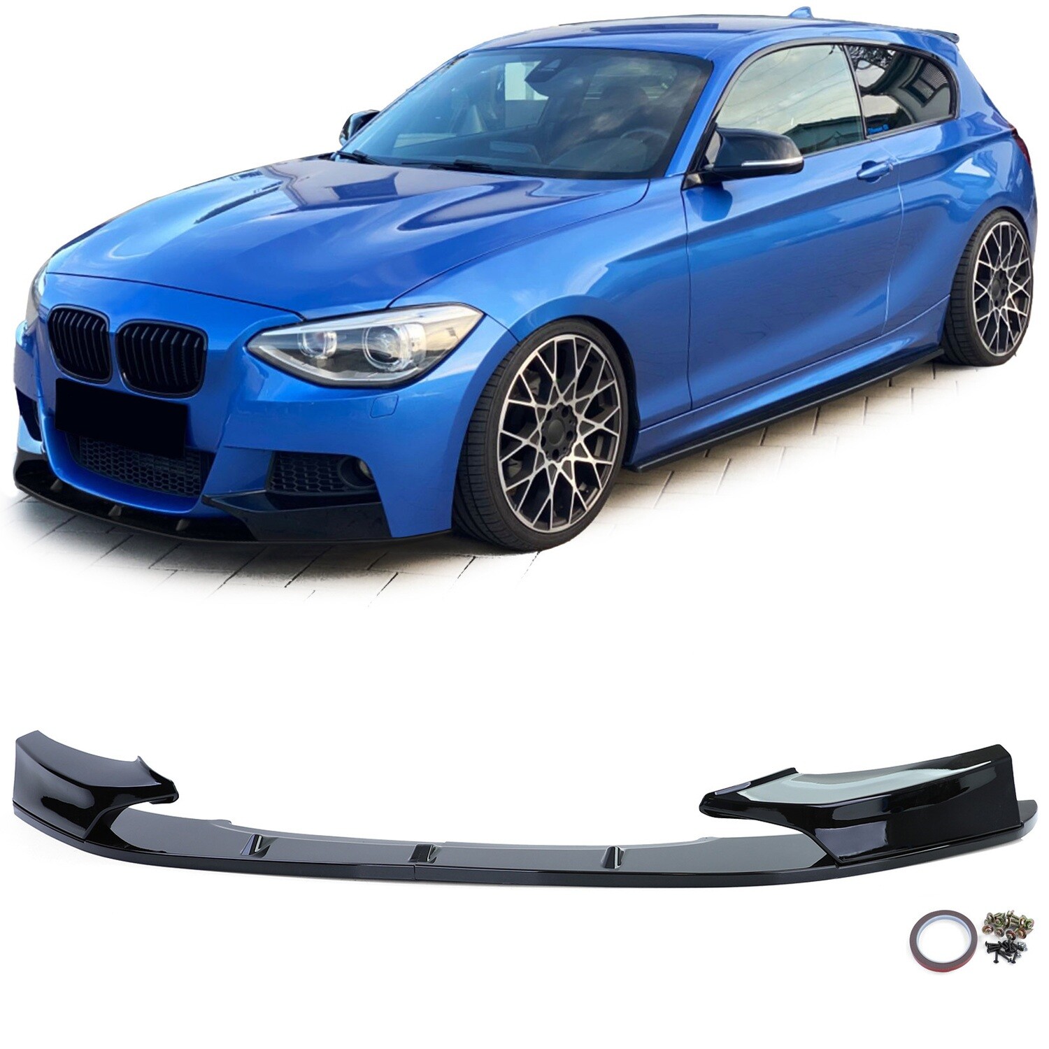 Lame avant Performance pour BMW Série 1 F20 F21 2010-2015 noir brillant