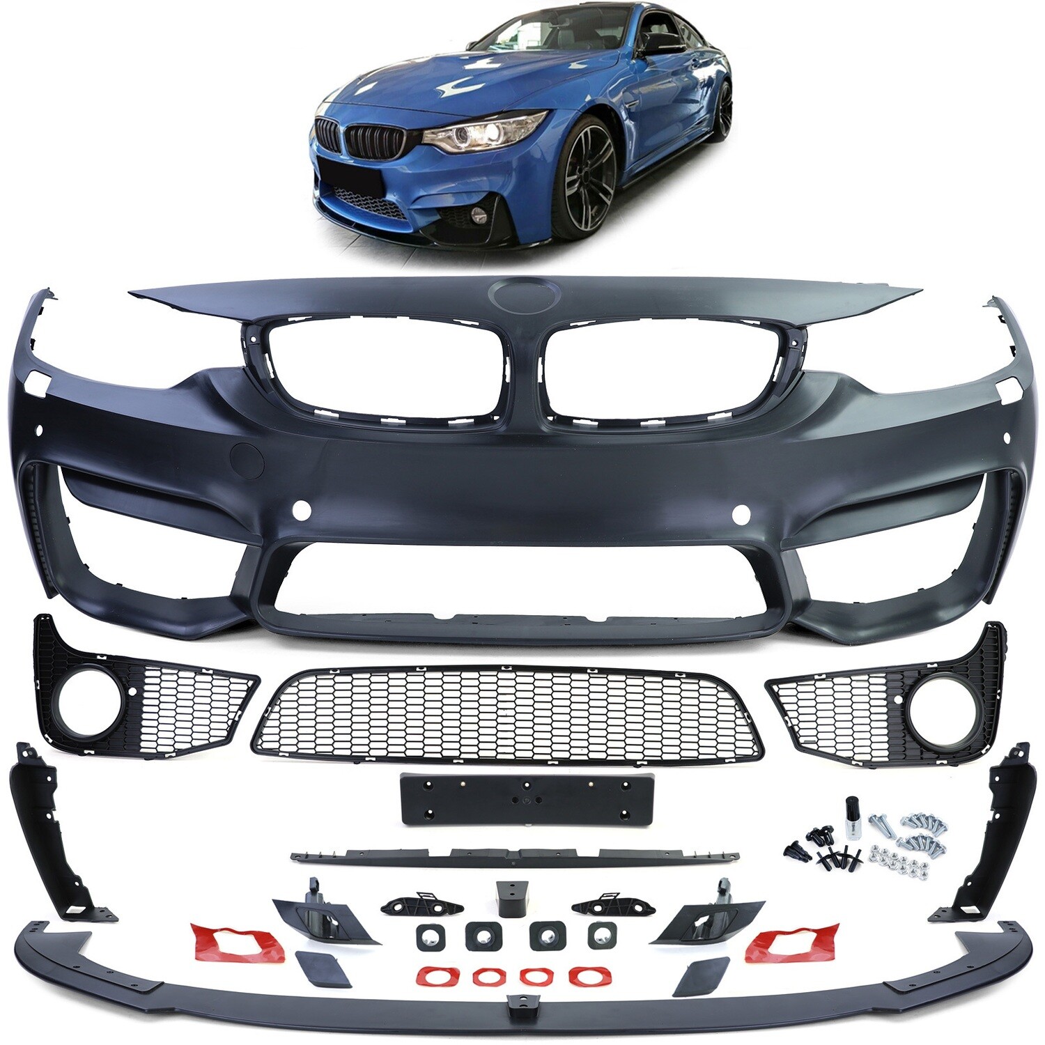 Pare-chocs avant + lame pour BMW Série 4 F32 F33 F36 M4 Performance