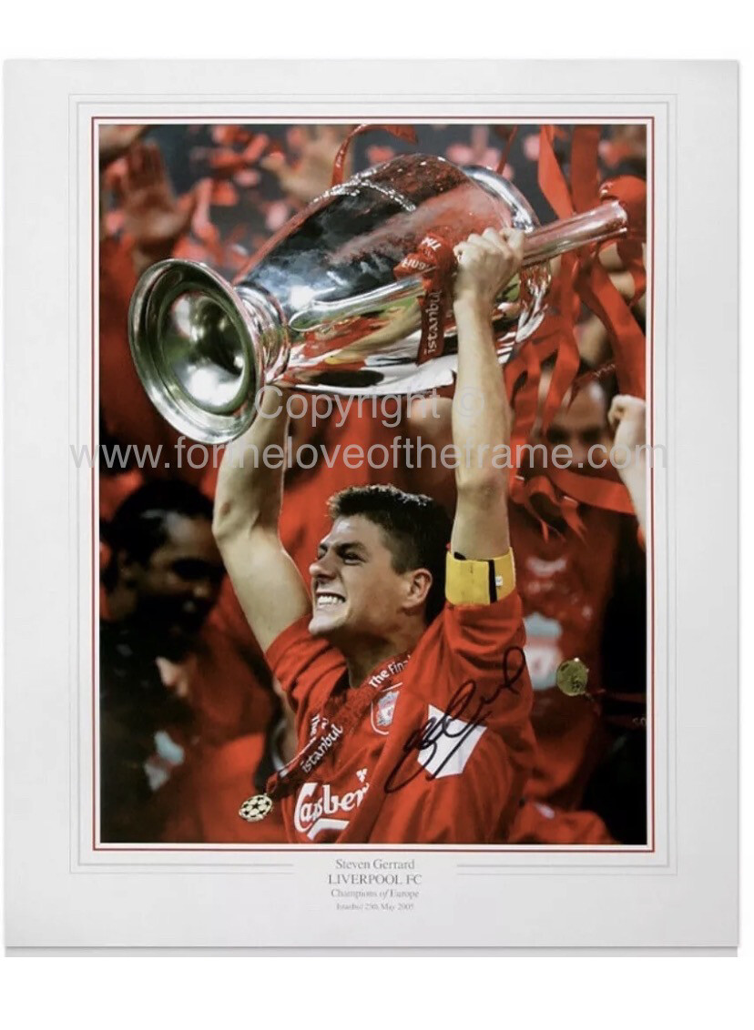 STEVEN GERRARD Large Hand Signed 2005 Champions League Poster with ...
