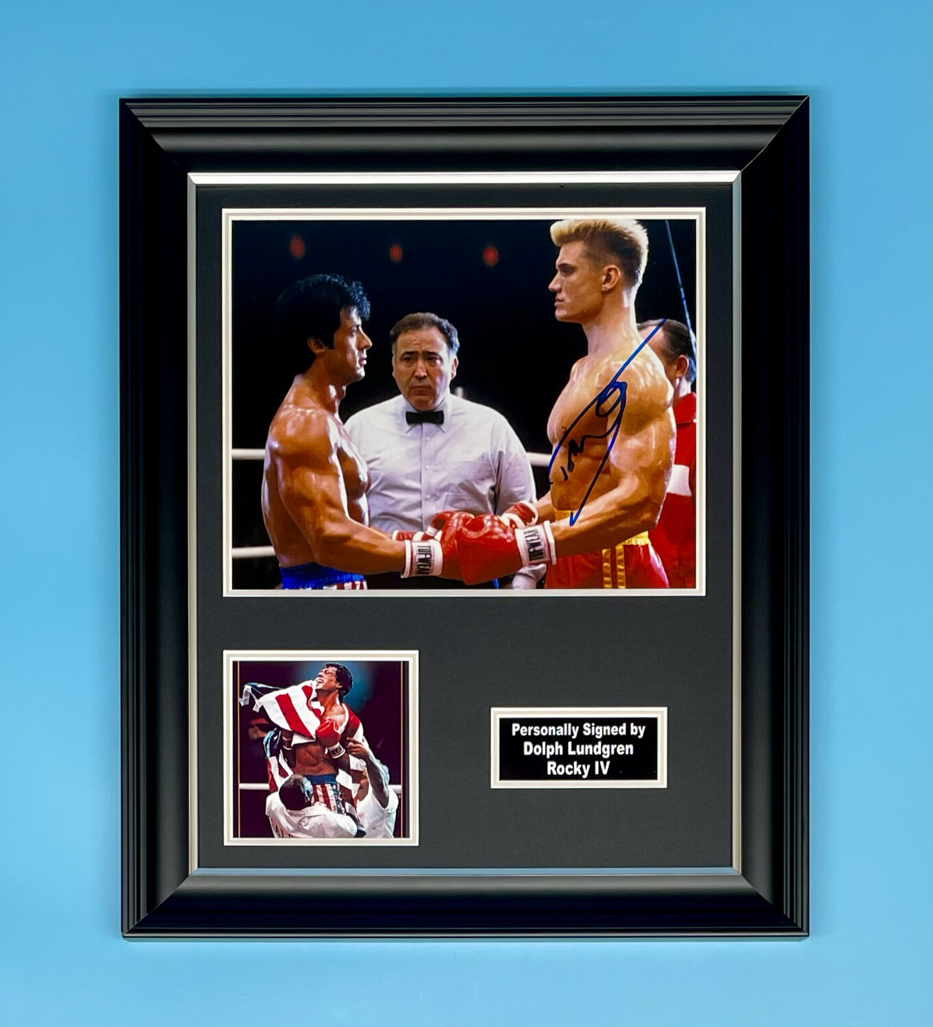 Dolph Lundgren Signed & Framed Rocky Photo & COA