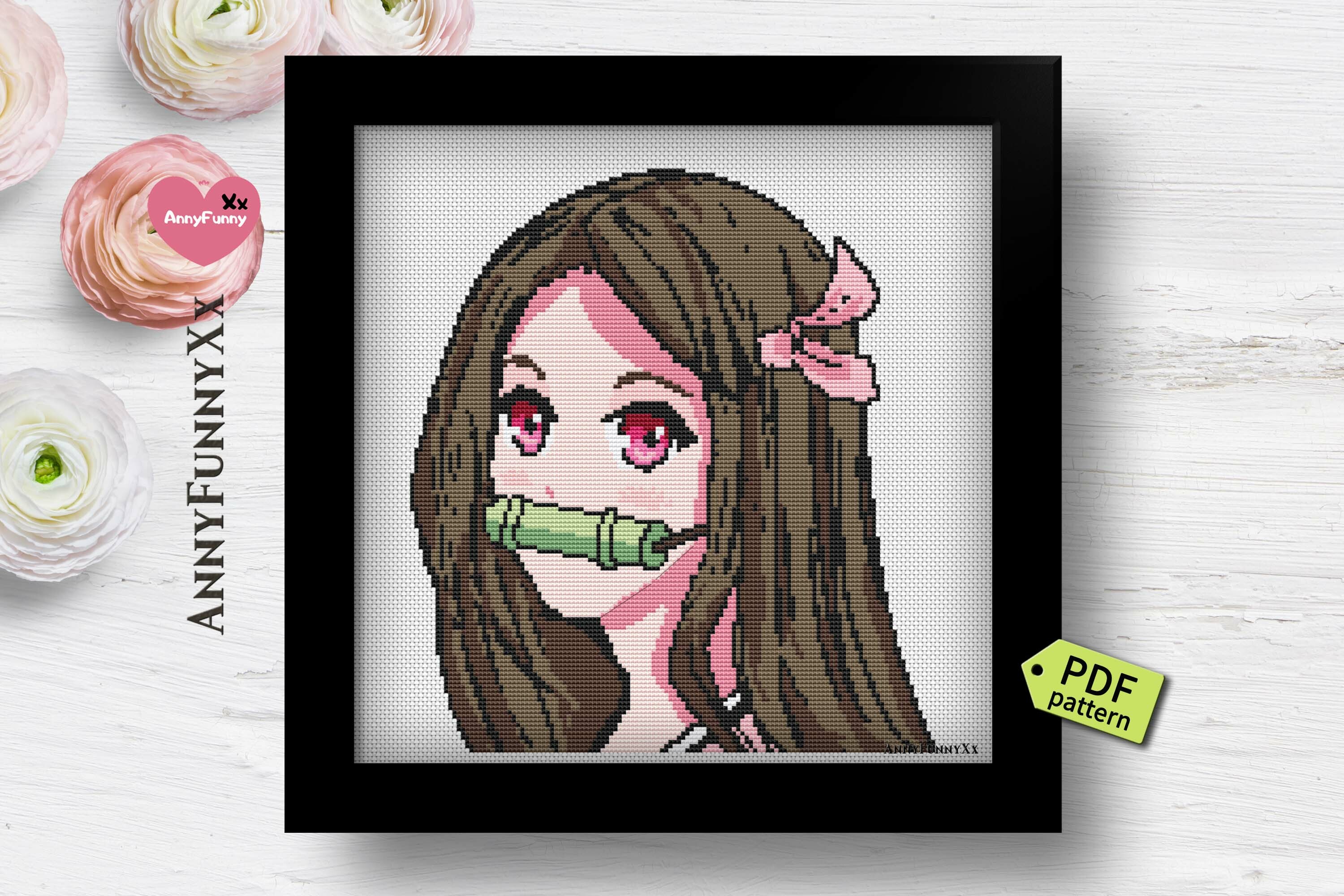 Sewing & Fiber Sewing & Needlecraft Hand Embroidery Pattern Nezuko ...