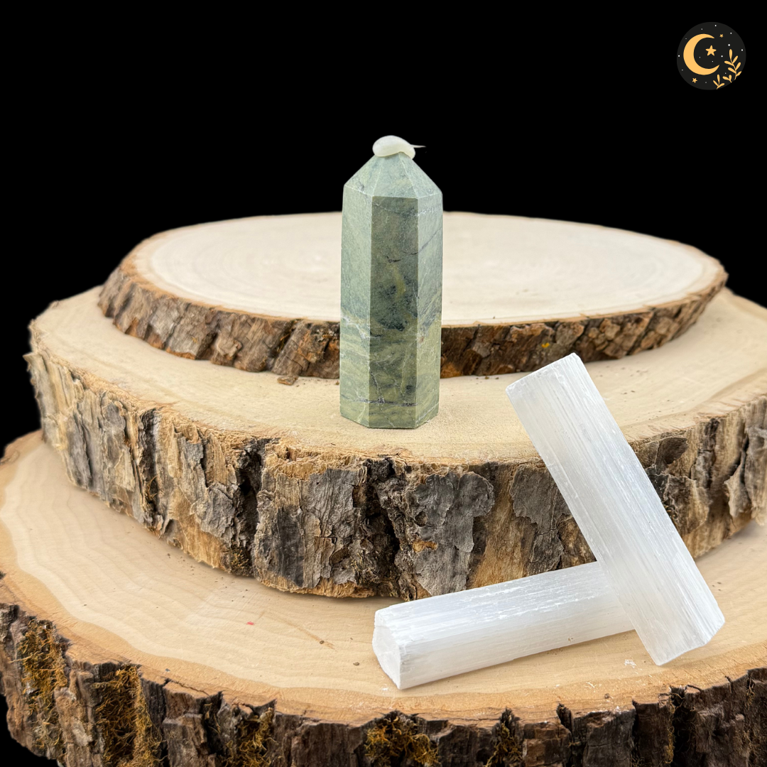 Serpentine 6-Sided Crystal Tower – Offerings – Mystik Sky