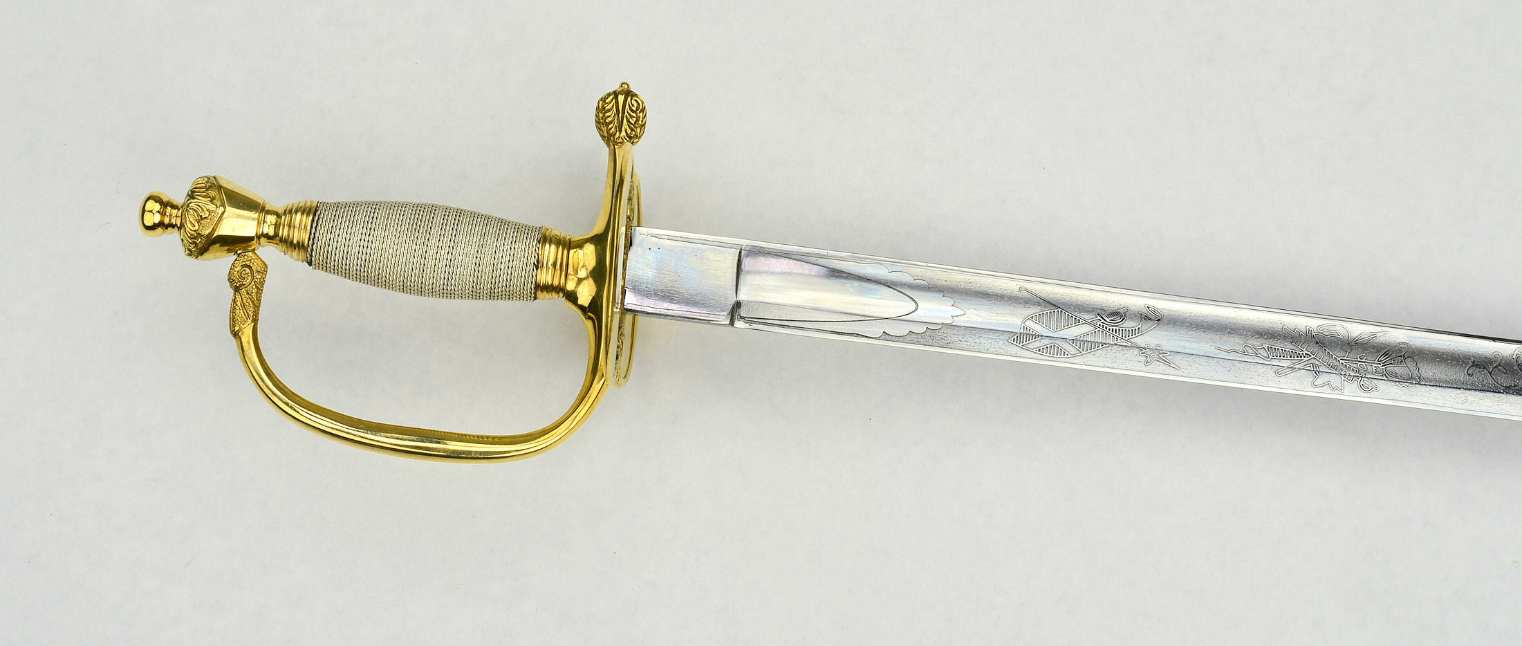 1796 Pattern British Infantry Sword - with folding guard, silver grip ...