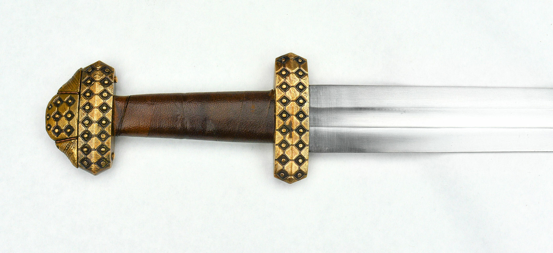 Bronze Hilt Viking Sword with Leather Wrapped Grip | Veteran Arms From ...