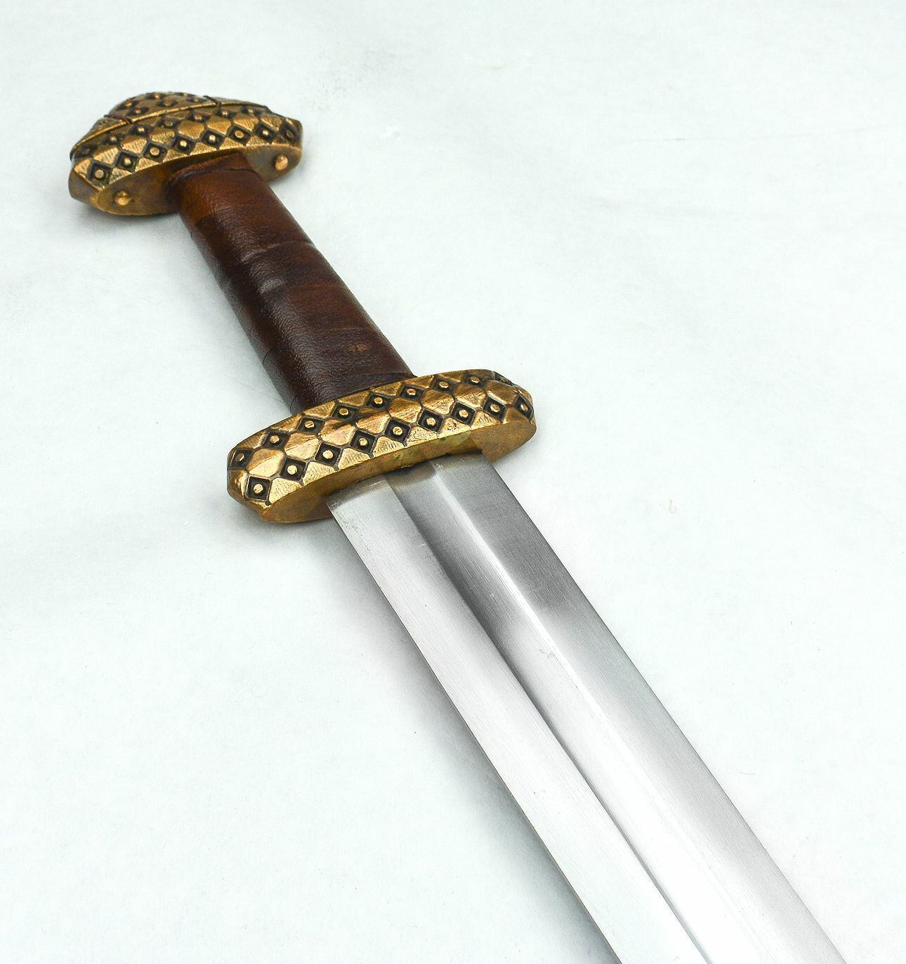 Bronze Hilt Viking Sword with Leather Wrapped Grip | Veteran Arms From ...