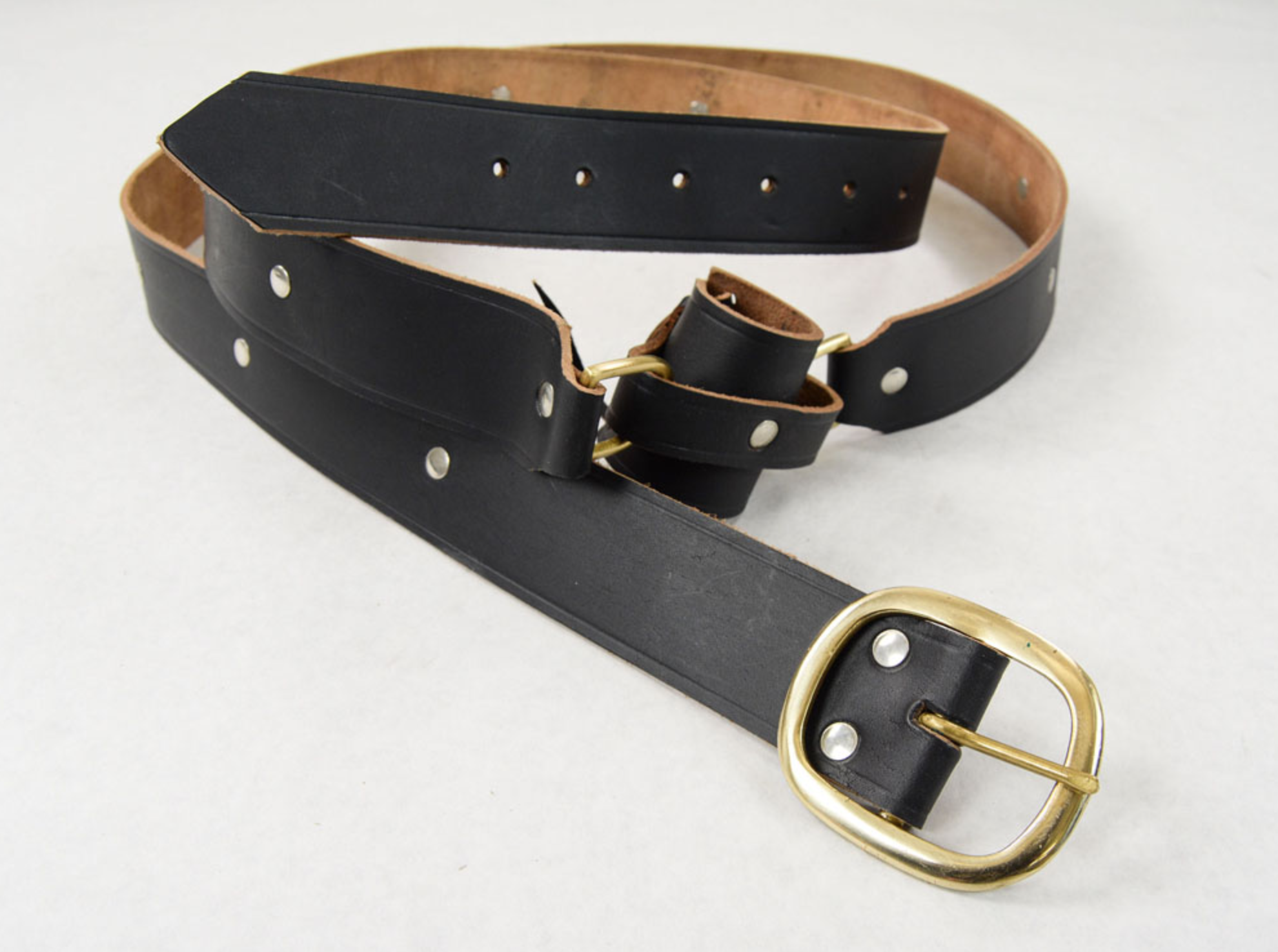 Black Leather Double Wrap Sword Belt | Purchase Reproduction Veteran ...