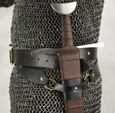 Black Leather Double Wrap Sword Belt | Purchase Reproduction Veteran ...