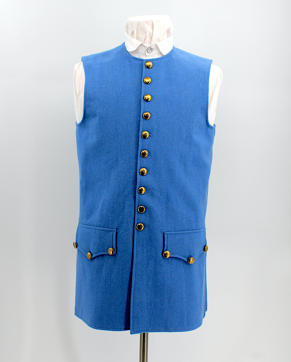French Blue Wool Colonial Waistcoat | Veteran Arms From Muzzleloading Era