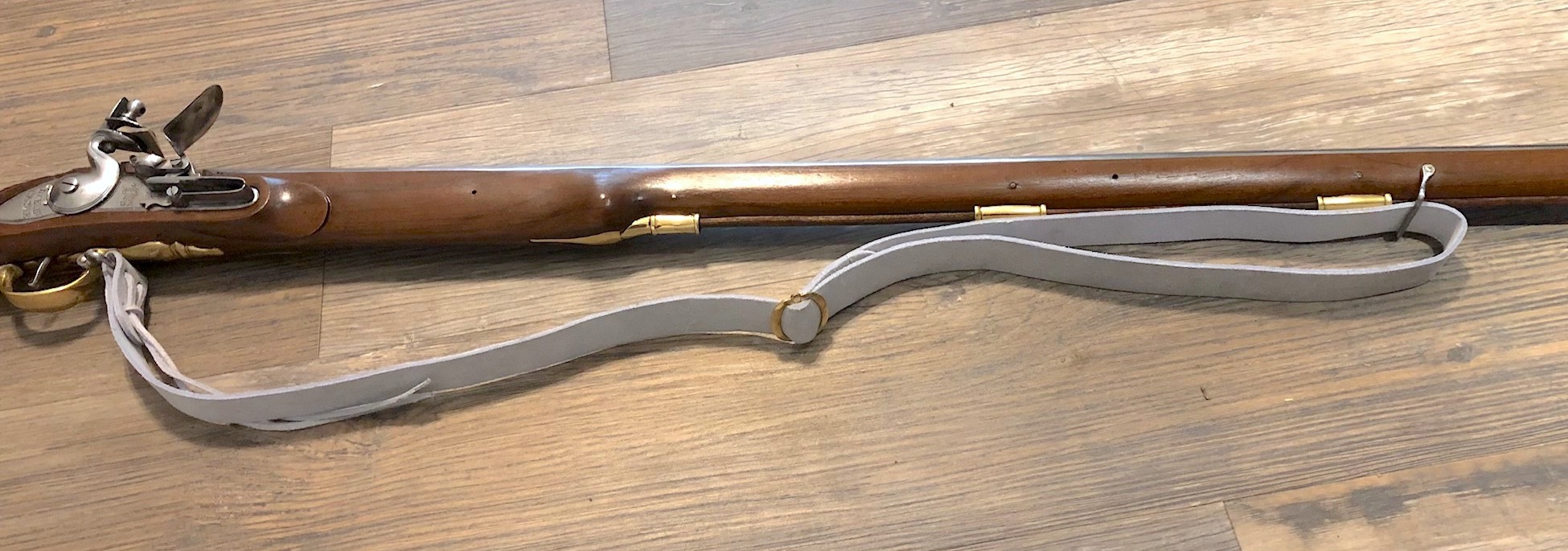 White Buff Leather Musket Sling with Buckle | Purchase Reproduction ...