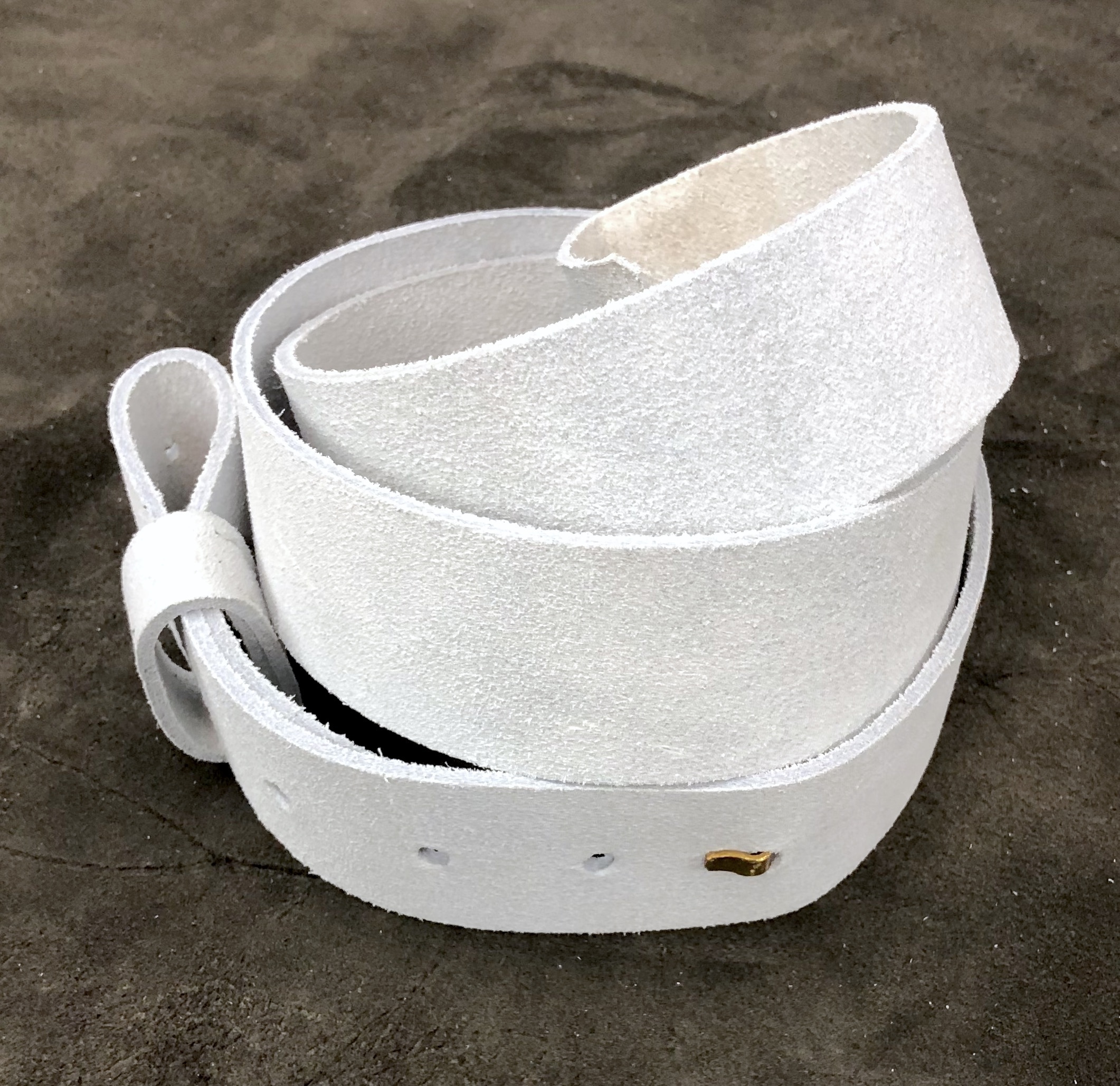 White Buff Leather Two Piece Belt / NCO Belt | Purchase Reproduction ...