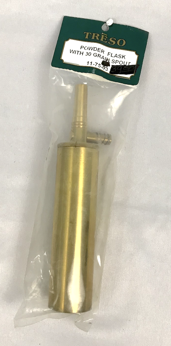 Brass Powder Flask with 30 Grain Spout | Purchase Reproduction Veteran ...