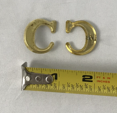 Hat Brass - 1 Inch Company Letter "C" | Veteran Arms From Muzzleloading Era