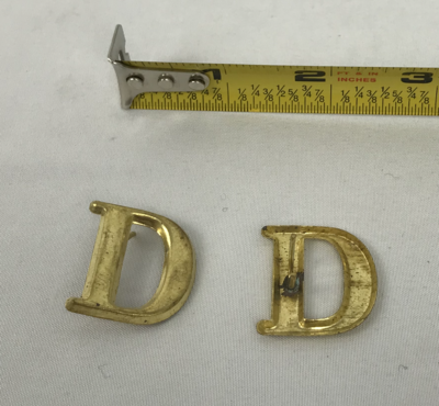 Hat Brass - 1 Inch Company Letter "D" | Veteran Arms From Muzzleloading Era